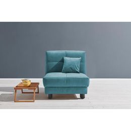 ell+ell ell + ell Schlafsofa &raquo;Tilda&laquo; Breite 85 cm, inkl. 1 Zierkissen blau 100% Polyester B/H/T: 85cm x 90cm x 100cm, Flachgewebe, PUR-Schaumstoff,mit 