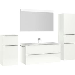 Nobilia Badm&ouml;bel-Set &raquo;Levere&laquo; vormontiert, mit Soft-Close, 4 Stk. tlg. wei&szlig; B/H/T: 230cmcm x 169cmcm x 48,7cmcm, Griffe chrom