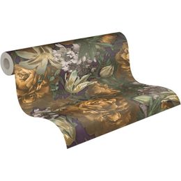 A.S. Cr&eacute;ation Vliestapete &raquo;PintWalls Rosen Floral&laquo; gemustert matt neutral glatt Blumentapete Tapeten Wohnzimmer Schlafzimmer K&uuml;che modern Design Optik bunt Vinyl, 
