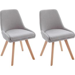 OTTO home Esszimmerstuhl &raquo;Dilla&laquo; (Set) 2 Stk.Webstoff Bezug, Massivholz Gestell, Sitzh&ouml;he 48 cm grau Metall B/H/T: 50cm x 82cm x 58cm, 2 Stk., 