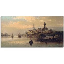 Artland Wandbild &raquo;Kauffahrtsschiffe auf Bosporus, Istanbul&laquo; Gew&auml;sser 1 Stk. tlg. als Leinwandbild, Poster in verschied. Gr&ouml;&szlig;en blau Leinwand B/H/T: 150cm x 