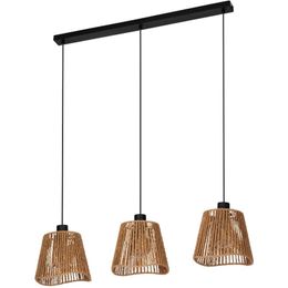 Eglo H&auml;ngeleuchte &raquo;Lavister H&auml;ngelampe, Pendellampe, Japan-Stil, Metall und Papier, E27&laquo; E27 1 Stk. H&auml;ngeleuchte - L91 x B21 x H110 cm - schwarz - 