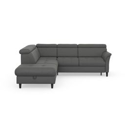 Sit & More sit&more Ecksofa &raquo;Marano L-Form&laquo; inklusive Kopfteilverstellung, optional Schlaffunktion & Bettkasten grau 100% Polyester B/H/T: 252cm x 216cm, Luxus-