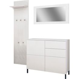 borchardt M&ouml;bel borchardt M&ouml;bel Garderoben-Set &raquo;Haama 3-teilig mit Kommode, Wandpaneel und Spiegel&laquo; 3 Stk. tlg. wei&szlig; Einheitsgr&ouml;&szlig;e