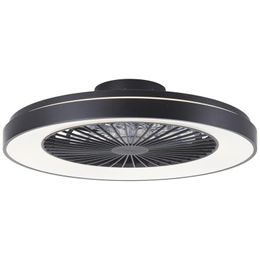 Brilliant LED Deckenleuchte &raquo;Mazzaro&laquo; LED-Modul 1 Stk. RGB warmwei&szlig; - kaltwei&szlig; LED Ventilator, 58 cm, digitales RGB, 6800 lm, CCT, dimmbar schwarz 1, &Oslash; 57cm H: 