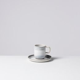 gipfelst&uuml;ck Espressotasse &raquo;Tiefer See&laquo; Scandi-Style, gl&auml;nzende Reaktivglasur, jedes St&uuml;ck ein Unikat grau Steinzeug &Oslash; 5,5cm x 6,5cm, 90ml, 8 tlg.