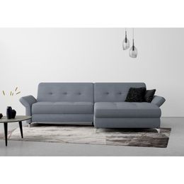 Home Affaire Ecksofa &raquo;Maredo L-Form&laquo; Federkern, wahlweise auch mit Kopfteil- und Armlehnverstellung blau 100% Polyester B/H/T: 284cm x 89cm x 179cm, 