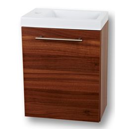 Waschtisch Sanotechnik, B:40cm H:47cm, braun, Badezimmer, Waschtische, "Fantasy", inkl. Waschbecken 40x22x12 cm