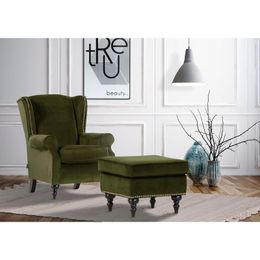 GUTMANN FACTORY Ohrensessel bunt 100% Polyester Flachgewebe, B/H/T: 83cm x 102cm x 87cm