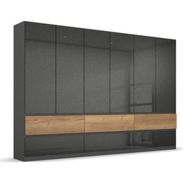 Rauch Dreht&uuml;renschrank &raquo;Winnipeg&laquo; grifflose Front, Schubk&auml;sten m. Griffmulde, auch mit Beleuchtung grau Holzwerkstoff B/H/T: 271cm x 210cm x 56cm, 