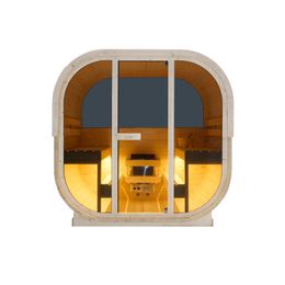 Sanotechnik Sauna &raquo;&raquo;HANKO&laquo; Au&szlig;ensauna&laquo; geeignet f&uuml;r 6 Personen, Fichtenholz braun Saunaofen, 8 kW