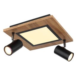 Globo LIGHTING LED Deckenleuchte &raquo;ULLA&laquo; LED-Modul Warmwei&szlig; Deckenlampe/Wohnzimmer/Schlafzimmer/modern/Holz Einheitsgr&ouml;&szlig;e