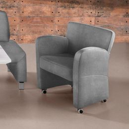 exxpo - sofa fashion Sessel &raquo;Intenso, Loungesessel, modern, wahlweise in Leder oder Textil&laquo; hohe Bodenfreiheit, frei im Raum stellbar, hoher 