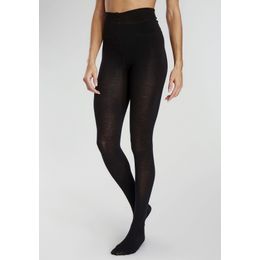 Lavana Damen Strickstrumpfhose "Winterstrumpfhosen warm und Atmungsaktiv", Gr. 36, schwarz, Obermaterial: 70% Wolle, 28% Polyamid, 2% Elasthan,