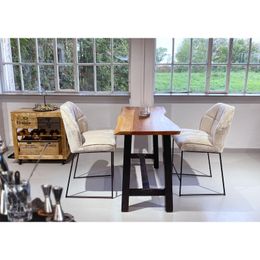GUTMANN FACTORY Barhocker 1 Stk. tlg. beige 100% Polyester B/H/T: 60cm x 105cm x 62cm, Chenille