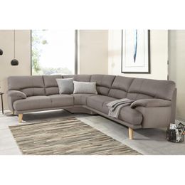 Trendmanufaktur Polsterecke &raquo;Cecilia, italienisches Designsprache, modern und komfortabel, L-Form,&laquo; toller Sitzkomfort und bequeme Armlehnen braun B/H