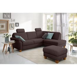 OTTO home Ecksofa &raquo;Borkum L-Form, B: 249 cm - OTTO. Verl&auml;ssliche Qualit&auml;t.&laquo; optional Schlaffunktion, Federkern braun Struktur (100% Polyester);Luxus-