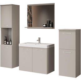 Welltime Badm&ouml;bel-Set &raquo;PARLA&laquo; Komplett-Set, 5 Stk. tlg. beige Holzwerkstoff B/H/T: 120cmcm x 133cmcm x 34,5cmcm