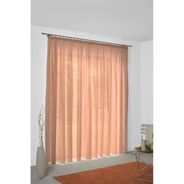 WIRTH Vorhang &raquo;Sunday&laquo; Kr&auml;uselband 1 Stk. tlg. nach Ma&szlig; orange Jacquard, Baumwolle, Polyester 275cm, Kr&auml;uselband, 142cm