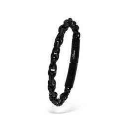 s.Oliver Herren s.Oliver Armband schwarz 22cm, Edelstahl