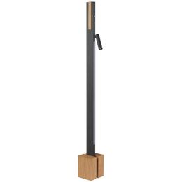 lumiCouture LED Stehlampe &raquo;Streamline&laquo; LED-Modul 1 Stk. Warmwei&szlig; 131 x 14 x 14 cm, 2300 lm 2700 K, Aluminium/Holz, schwarz/braun schwarz 1, H: 131cm, 