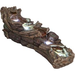 AcquaArte Gartenbrunnen &raquo;Gartenbrunnen Wasserspiel Wasserfall ARBIA&laquo; Komplettset mit LED-Beleuchtung, Pumpe und Anschlussmaterial transparent 