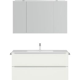 Nobilia Badm&ouml;bel-Set &raquo;Levere&laquo; vormontiert, mit Soft-Close, 2 Stk. tlg. wei&szlig; B/H/T: 121cmcm x 169cmcm x 48,7cmcm, Griffe chrom