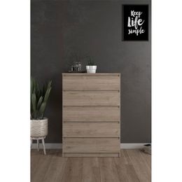 Home Affaire Kommode &raquo;Naia, Aufbewahrung, 5 Schubladen, Matt-Optik, grifflose Front&laquo; Modern, skandinavisches Design, in mehrere Farben, Hoch braun 