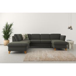 Home Affaire Wohnlandschaft &raquo;Trelleborg U-Form&laquo; Federkern-Polsterung, wahlweise mit Schlaffunktion und Stauraum grau 100% Polyester B/H/T: 307cm x 