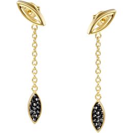 Firetti Damen Paar Ohrstecker &raquo;Schmuck Geschenk Edelstahl Ohrschmuck Ohrringe Oval Drop&laquo; mit Zirkonia (synth.) schwarz Edelstahl
