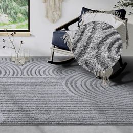 ELLE DECORATION Designteppich &raquo;Chappe&laquo; rechteckig 18 mm H&ouml;he Shaggy, L&auml;ufer, flauschig, weich, Langflor, modern, Hoch Tief Effekt grau Polyester B : 