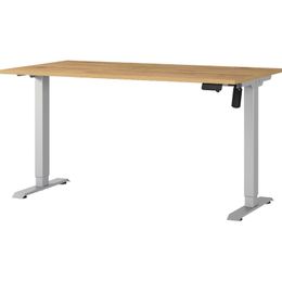 Germania Schreibtisch &raquo;Boras&laquo; Breite 120/140/160/180 cm, Metallgestell, elektrisch h&ouml;henverstellbar silber B/H/T: 140cm x 120cm x 80cm, Gestellfarbe 