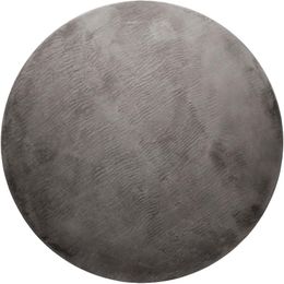 Teppich &raquo;Villa Rosso&laquo; rund 15 mm H&ouml;he Kurzflor, Uni-Farben, leicht gl&auml;nzende Optik grau Polyester B : 120cm &Oslash; 120cm 1 Stk., 15mm, L: 120cm &Oslash; 120cm