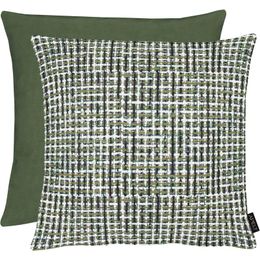 Apelt Dekokissen &raquo;Molly&laquo; R&uuml;ckseite Uni Samt gr&uuml;n Obermaterial: 100% Polyester B/L: 46cm x 46cm, 1 Stk.