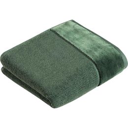 Vossen Handtuch &raquo;Pure&laquo; Baumwolle & VEGAN, mit eleganter Veloursbord&uuml;re gr&uuml;n Webfrottier, Obermaterial: 100% Baumwolle B/L: 50cmx100cm, 2 Stk., Webfrottier
