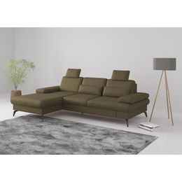 Sit & More sit&more Ecksofa &raquo;Morris L-Form, inkl. Sitztiefenverstellung&laquo; wahlweise mit Armteilverstellung, Schlaffunktion & Bettkasten gr&uuml;n B/H/T: 275cm x 82cm x
