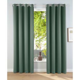 OTTO home Verdunkelungsvorhang &raquo;Solana&laquo; &Ouml;sen 2 Stk. tlg. 2-er Set, Breite 140 cm, einfarbig Polyester 225cm, &Ouml;sen, 140cm