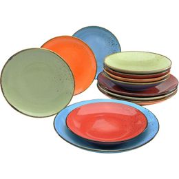 Creatable Tafelservice &raquo;Geschirr-Set NATURE COLLECTION Mediterran&laquo; Teller Set, Service, 12 Teile, f&uuml;r 4 Personen bunt Steinzeug 12 Stk.