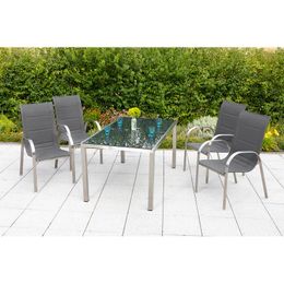 Merxx Garten-Essgruppe &raquo;Lucca&laquo; grau Obermaterial: 100% Polyester. F&uuml;llung: 100% Polyester Einheitsgr&ouml;&szlig;e
