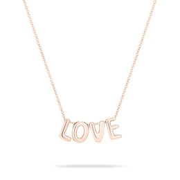 Echtzeit Damen Kette mit Anh&auml;nger &raquo;Schmuck Geschenk Edelstahl Halskette Love Letters&laquo; rosa Edelstahl, L: 45 B: 2mm