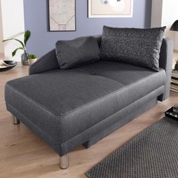 Jockenh&ouml;fer Recamiere &raquo;Roy, B: 149 cm, Liegefl. 84x200 cm&laquo; mit Schlaffunktion, Bettkasten & Zierkissen, Federkern grau Struktur (57% Polypropylen, 42% Polyester);