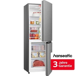Hanseatic K&uuml;hl-/Gefrierkombination &raquo;HKGK16155CI&laquo; 161 cm hoch 55 cm breit inkl. 3 Jahre Herstellergarantie silber H&ouml;henverstellbare Glasablagen