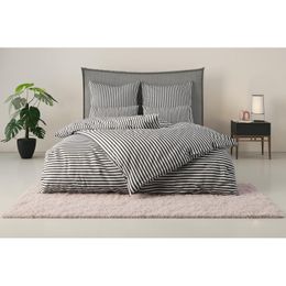 LeGer Home by Lena Gercke Bettw&auml;sche &raquo;Linnea&laquo; 2 aus 100% Baumwolle, Streifendesign grau Renforc&eacute;, Obermaterial: 100% Baumwolle B/L: 135cm x 200cm, 1 