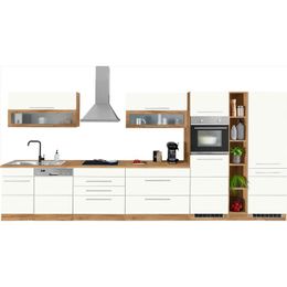 KOCHSTATION K&uuml;chenzeile &raquo;KS-Wien&laquo; Breite 440 cm, wahlweise mit E-Ger&auml;ten und Induktion wei&szlig; B/H/T: 440cm x 60cm, ohne E-Ger&auml;te