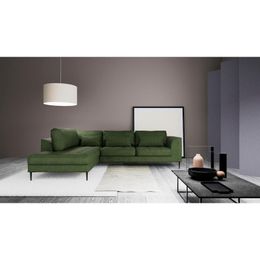 Trendmanufaktur Ecksofa &raquo;Luzi, wahlweise mit Schlaffunktion und Bettkasten, gem&uuml;tlich, L-Form&laquo; Designsofa mit Ottomane, Metallf&uuml;&szlig;e schwarz, Breite 264
