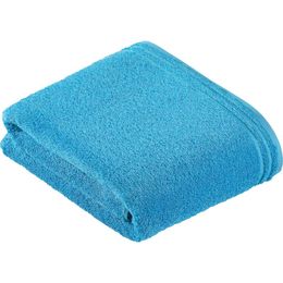 Vossen Badetuch &raquo;Calypso Feeling&laquo; mit schmaler Bord&uuml;re aus 100% Baumwolle, Vegan, einfarbig blau Walkfrottee, Obermaterial: 100% Baumwolle B/L: 100cmx150cm, 