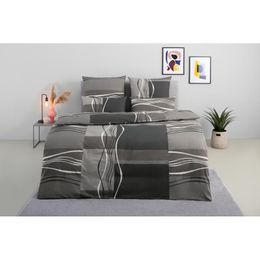 OTTO home Bettw&auml;sche &raquo;Kelian&laquo; 3 in verschiedenen Qualit&auml;ten, gemusterte Bettw&auml;sche grau Linon, Obermaterial: 100% Baumwolle B/L: 200cm x 200cm, 1 Stk.