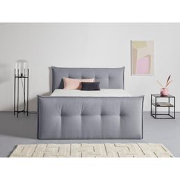 Home Affaire Boxbett &raquo;Kederleicht&laquo; inklusive Fu&szlig;teil, Bettkasten & Topper, in 4 Breiten und 2 H&auml;rtegraden grau Struktur, Liegefl&auml;che B/L: 160cm x 