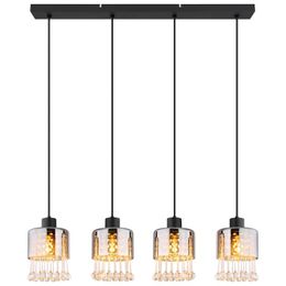 Globo LIGHTING H&auml;ngeleuchte &raquo;HENDRY&laquo; E27 1 Stk. H&auml;ngeleuchte f&uuml;r Esszimmer Kristall modern schwarz 4, H: 120cm, 1 Stk.