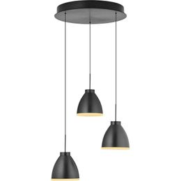 HELL h&ouml;llisch gutes Licht LED Pendelleuchte &raquo;HENRI&laquo; LED-Modul 1 Stk. Warmwei&szlig; B-Link Fernbedienung, Stufenlos h&ouml;henverstellbar schwarz 3, &Oslash; 43cm, 1 